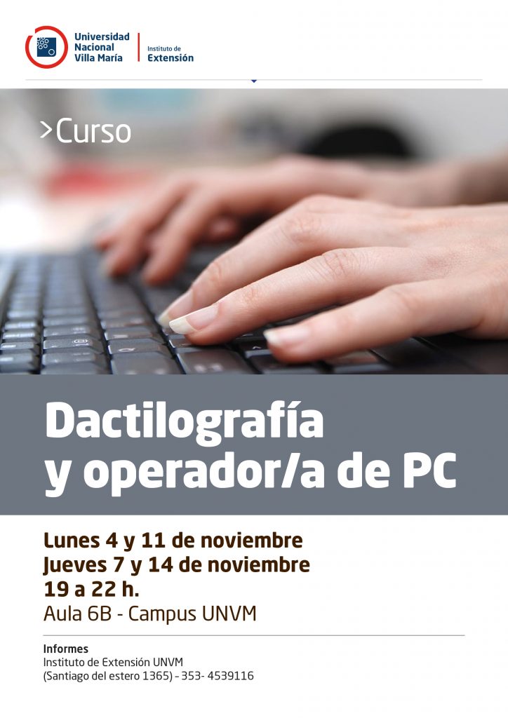 Curso de Dactilografía y Operador/a de PC | UNVM
